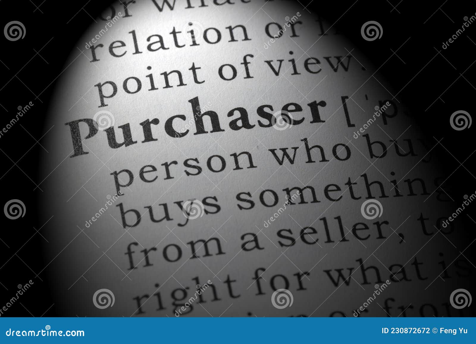 Definition of purchaser stock photo. Image of book, page - 230872672