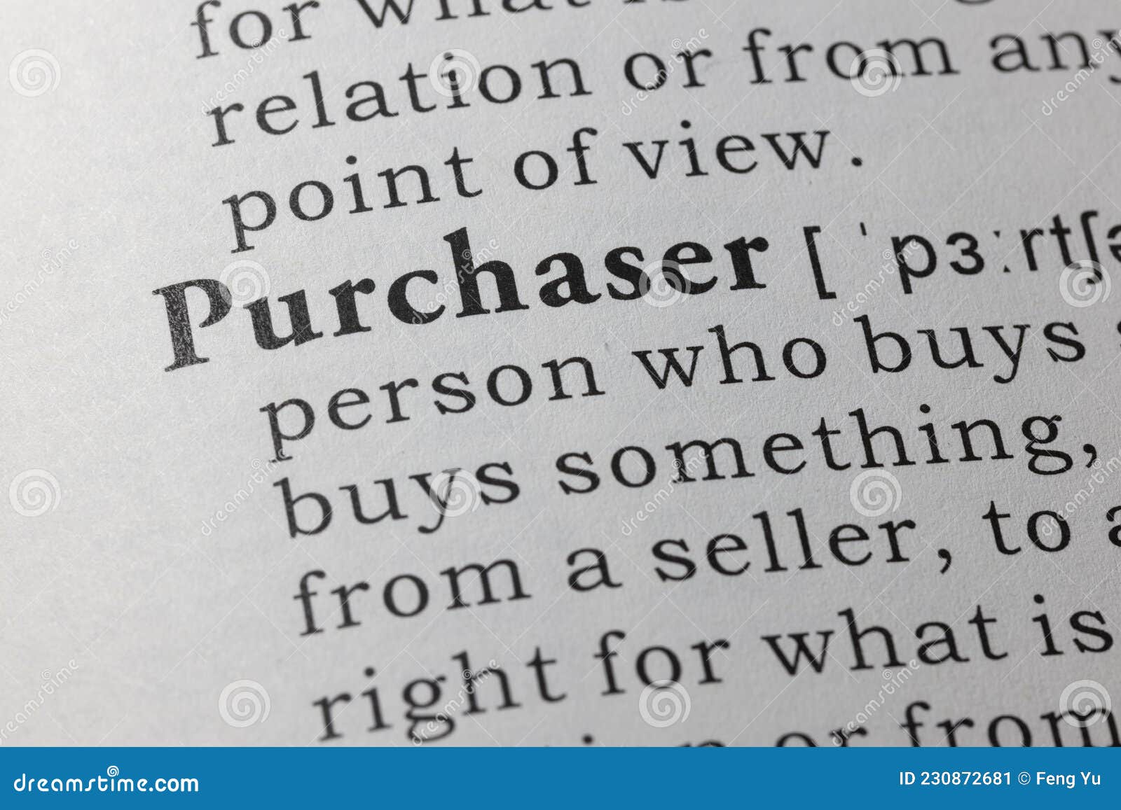 Definition of purchaser stock image. Image of concept - 230872681