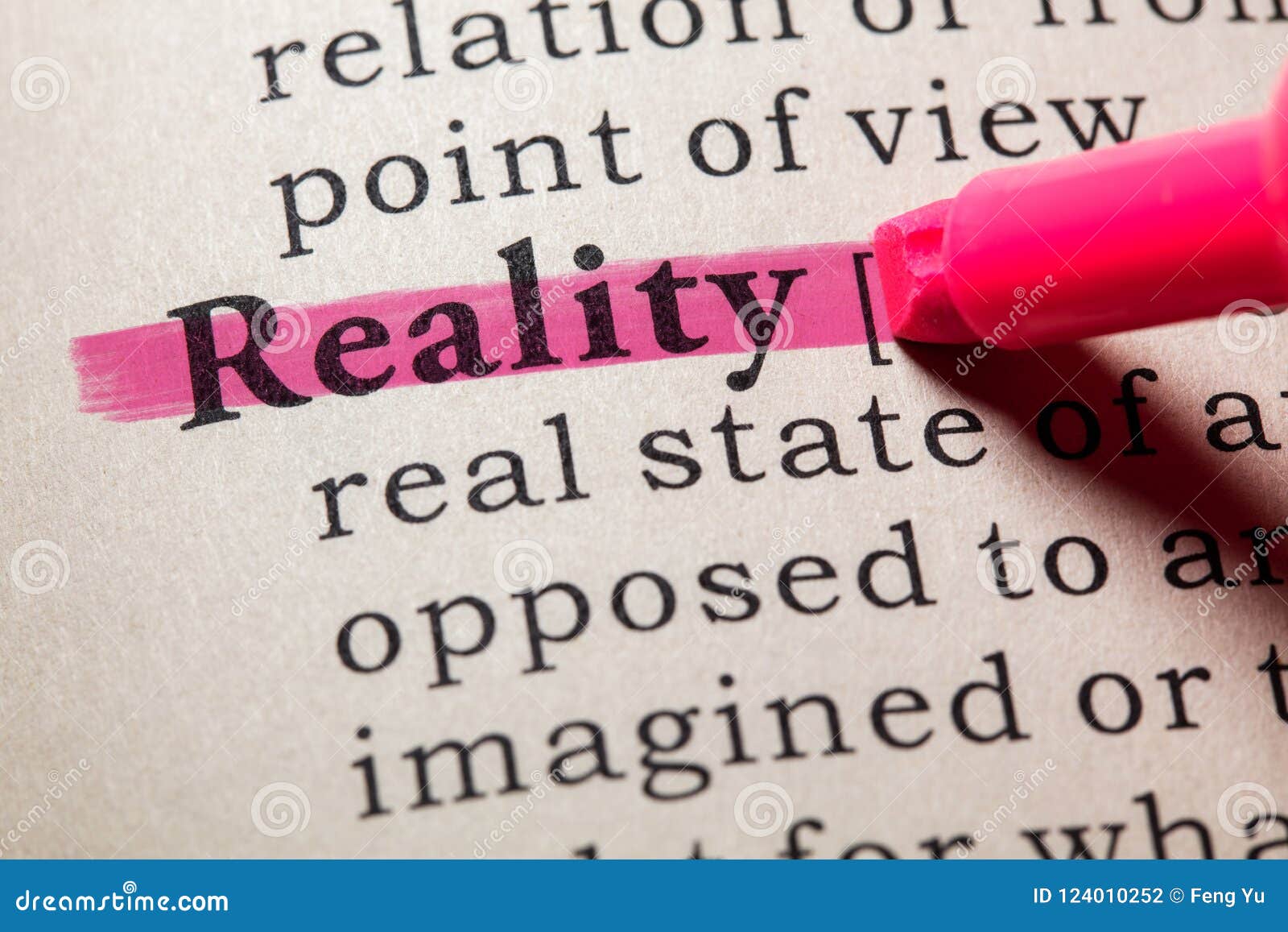 Definition of reality stock photo. Image of highlighter - 124010252