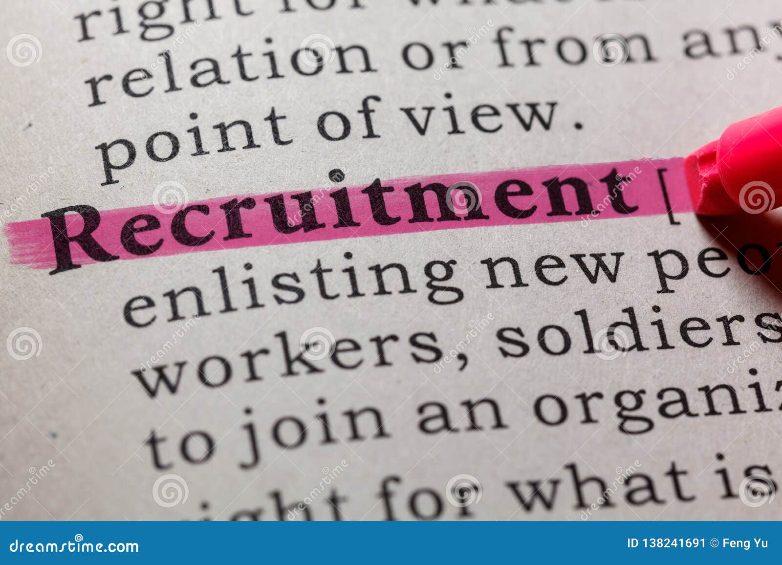 Definition of recruitment stock image. Image of highlighter - 138241691