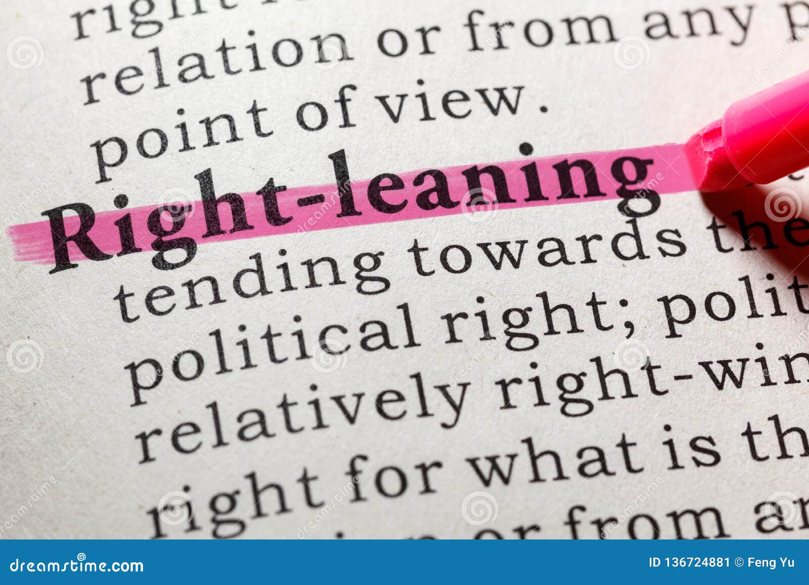 Definition of Right-leaning Stock Image - Image of close, right: 136724881