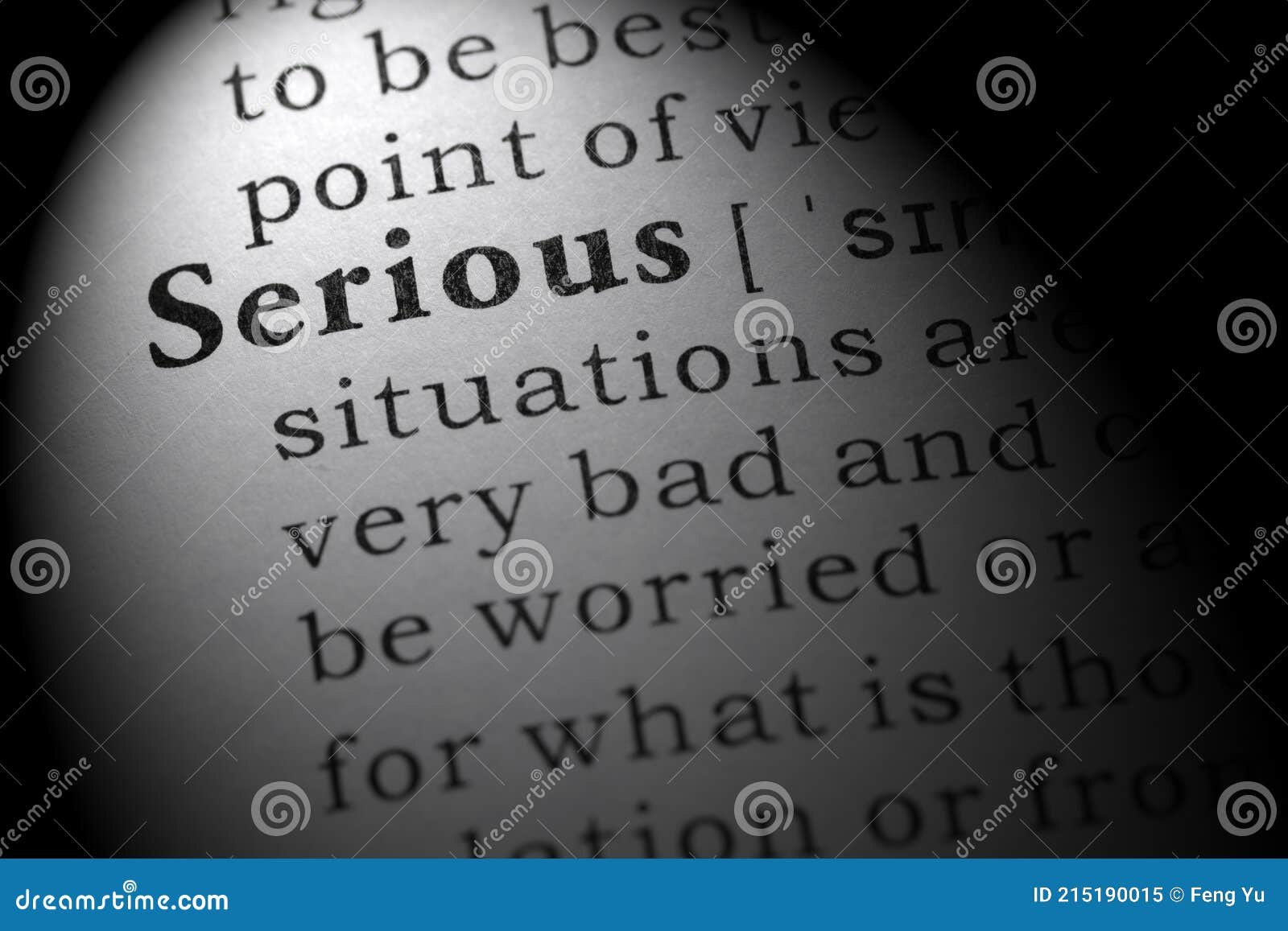 Definition of serious stock image. Image of dictionary - 215190015
