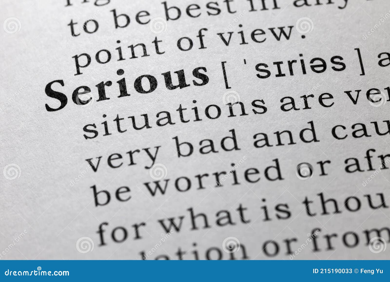 Definition of serious stock image. Image of page, printing - 215190033