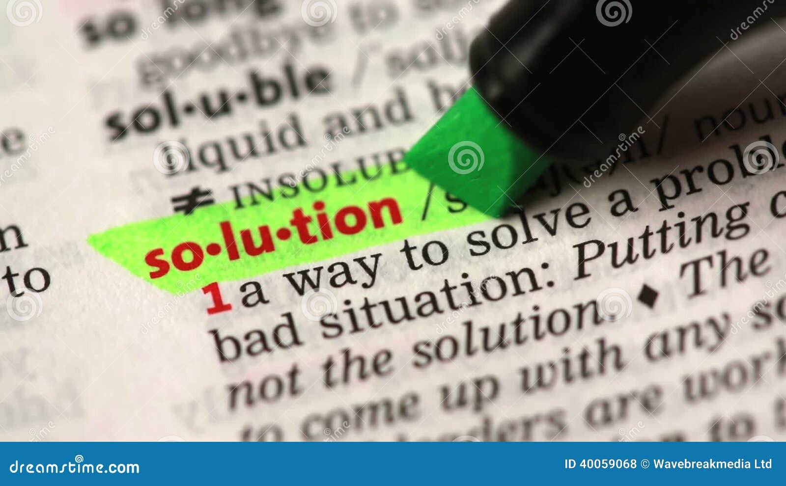 Definition of solution stock footage. Video of black - 40059068