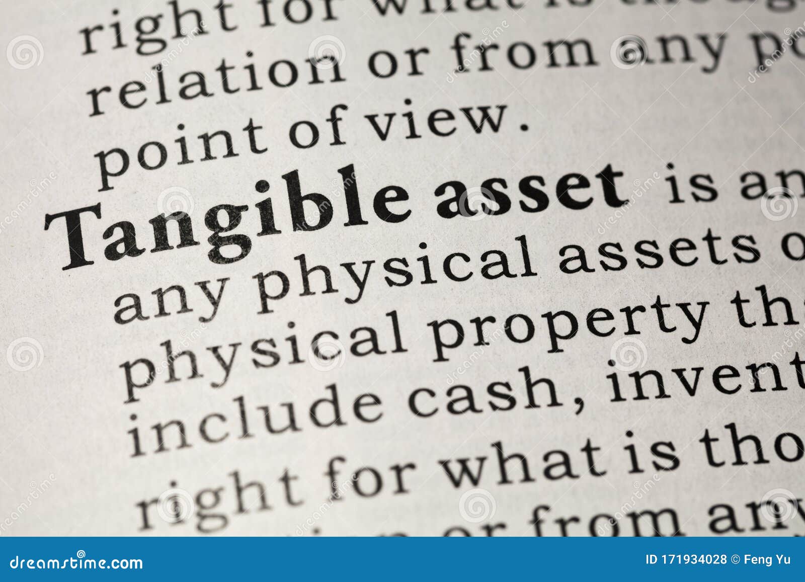 Definition of Tangible Asset Stock Photo - Image of word, page: 171934028