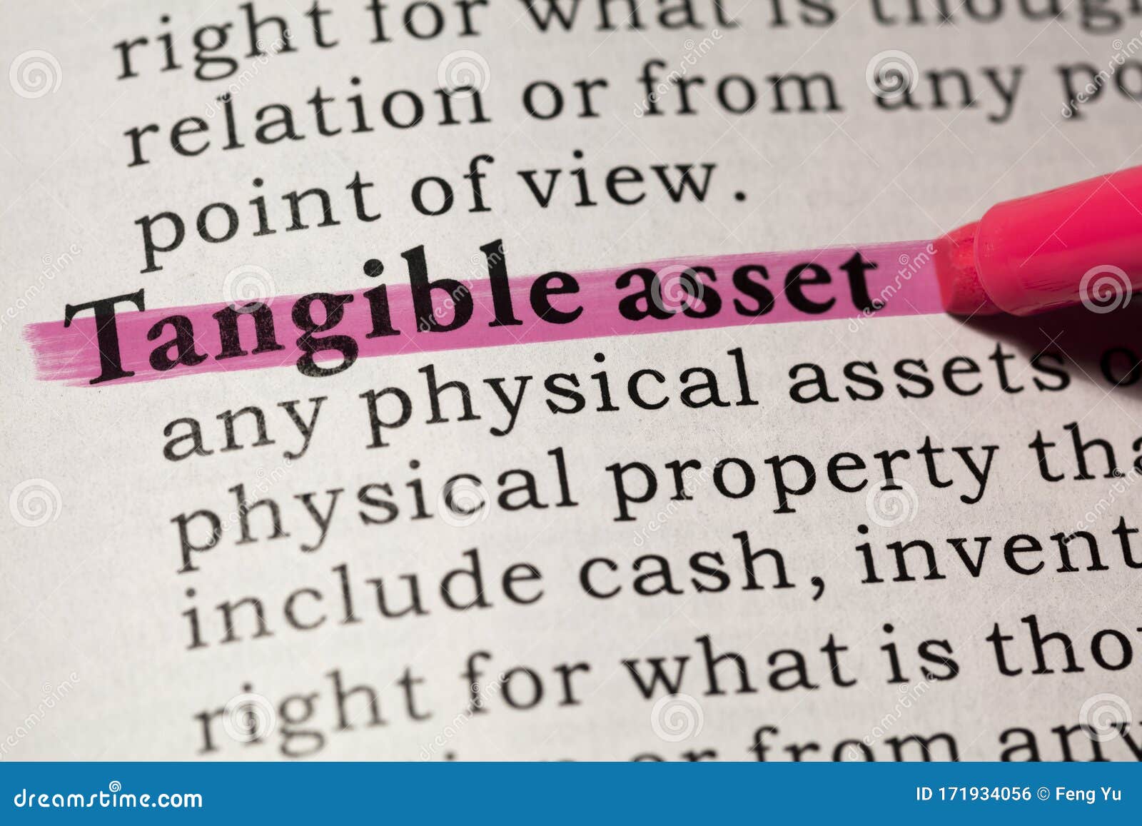 Definition of Tangible Asset Stock Photo - Image of printing ...