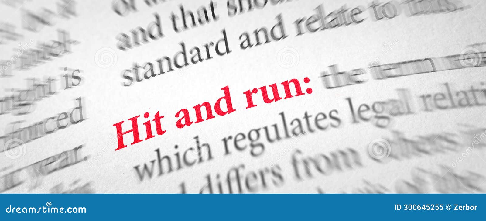 Hit and Run in a Dictionary Stock Image - Image of legal, blur: 300645255