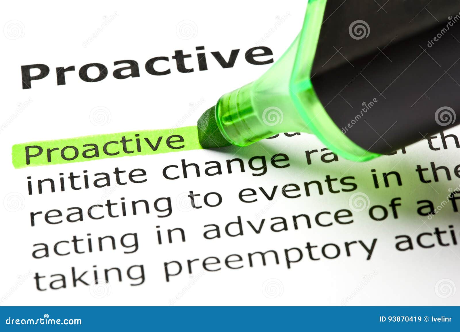 Definition von proaktivem stockbild. Bild von motivieren - 93870419