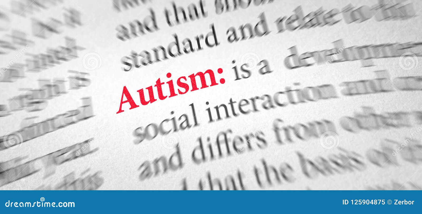 Definition of the Word Autism in a Dictionary Stock Image - Image of ...