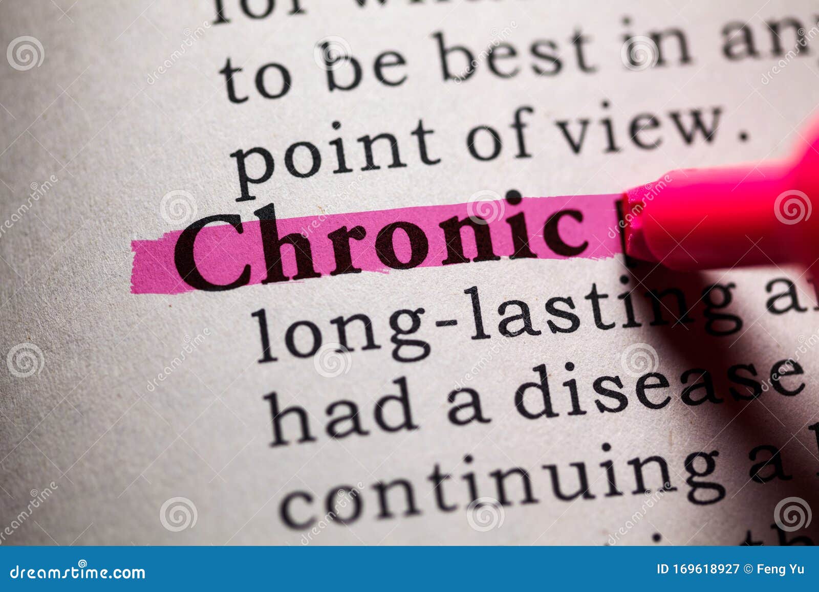 Definition of the Word Chronic Stock Image - Image of closeup, text ...