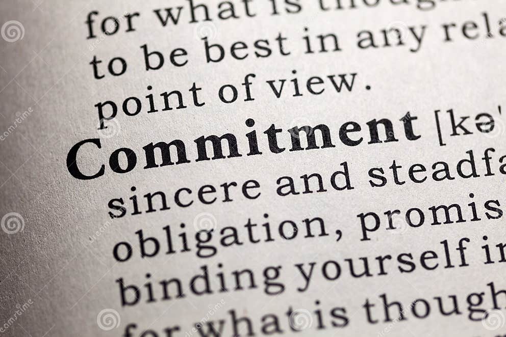 Definition of the Word Commitment Stock Image - Image of dictionary ...