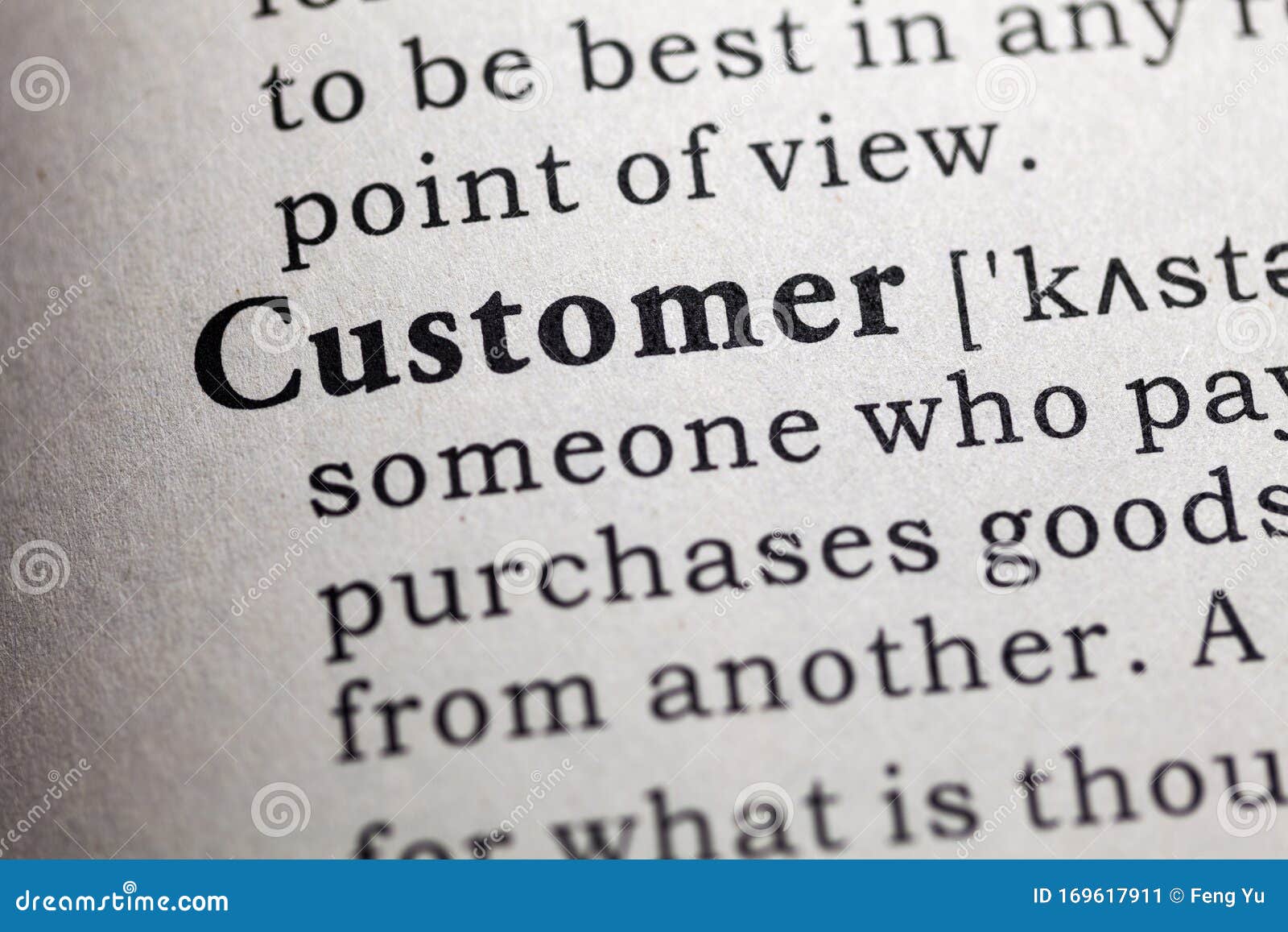 Definition of the Word Customer Stock Image - Image of text, word ...