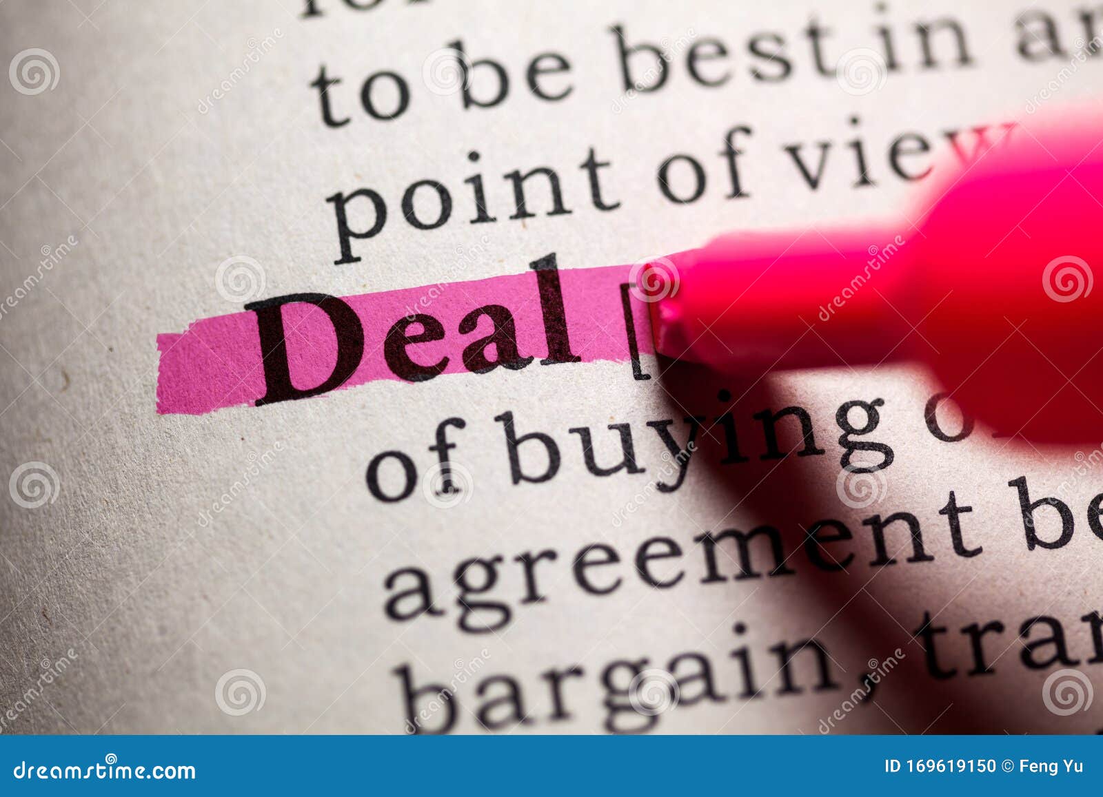 Definition of the Word Deal Stock Photo - Image of definition ...