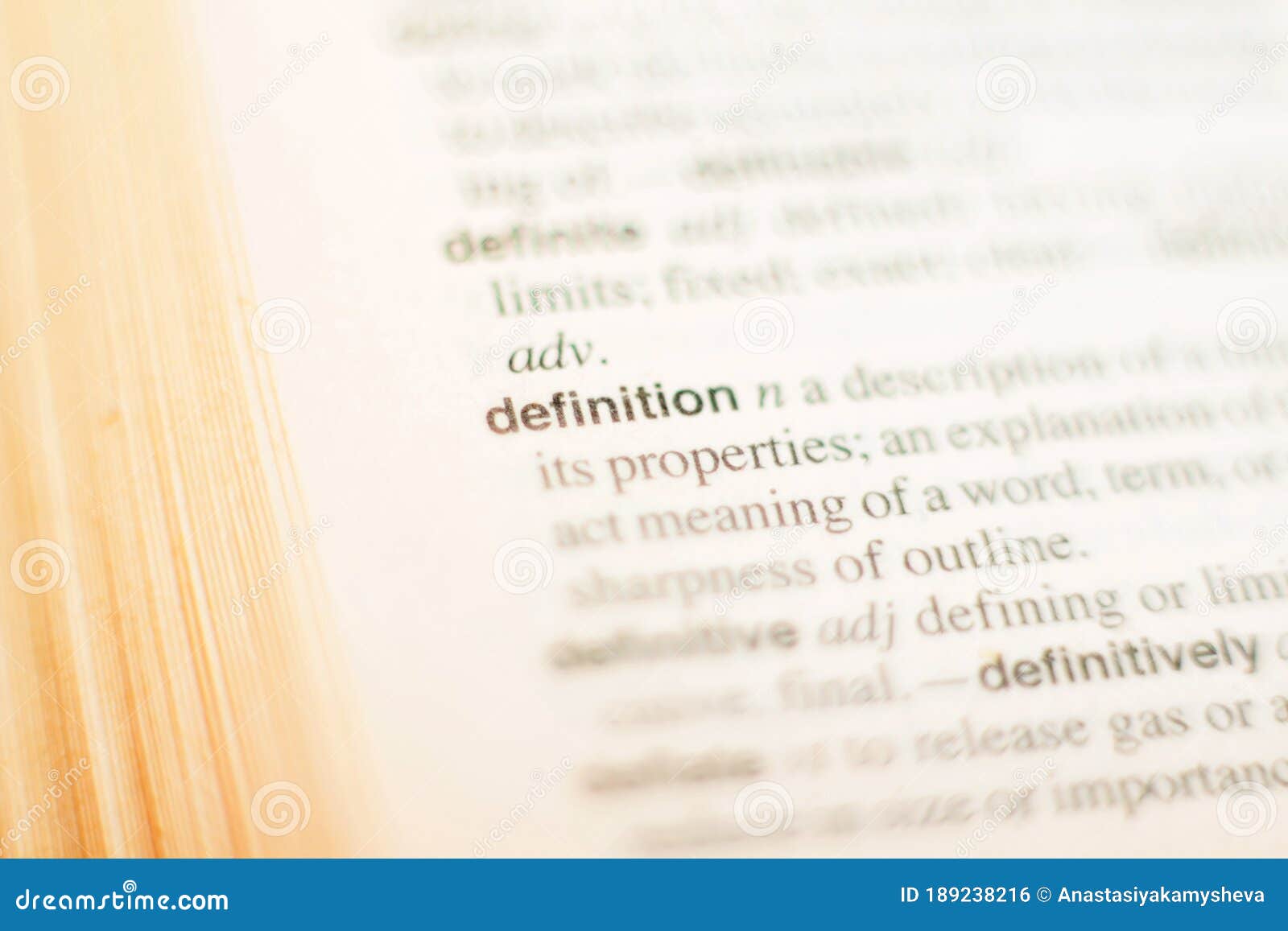 The Definition of the Word Definition in a Dictionary Stock Photo ...