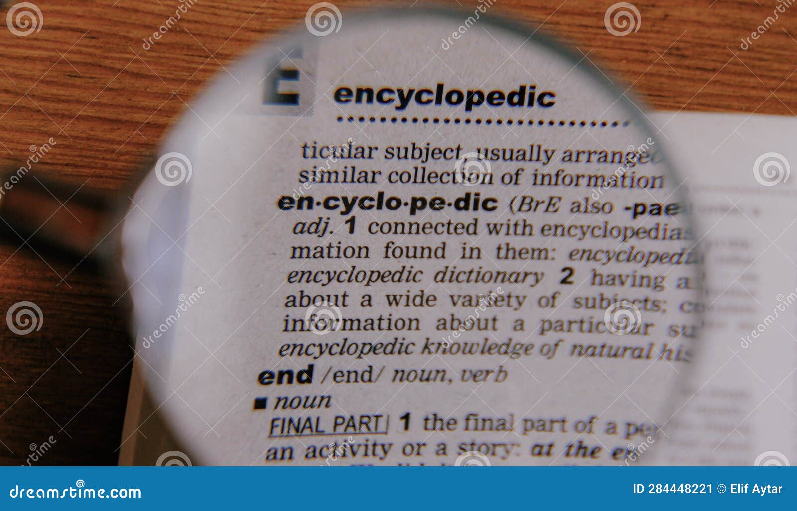 The Definition of the Word Encyclopedic in a Dictionary, Under ...