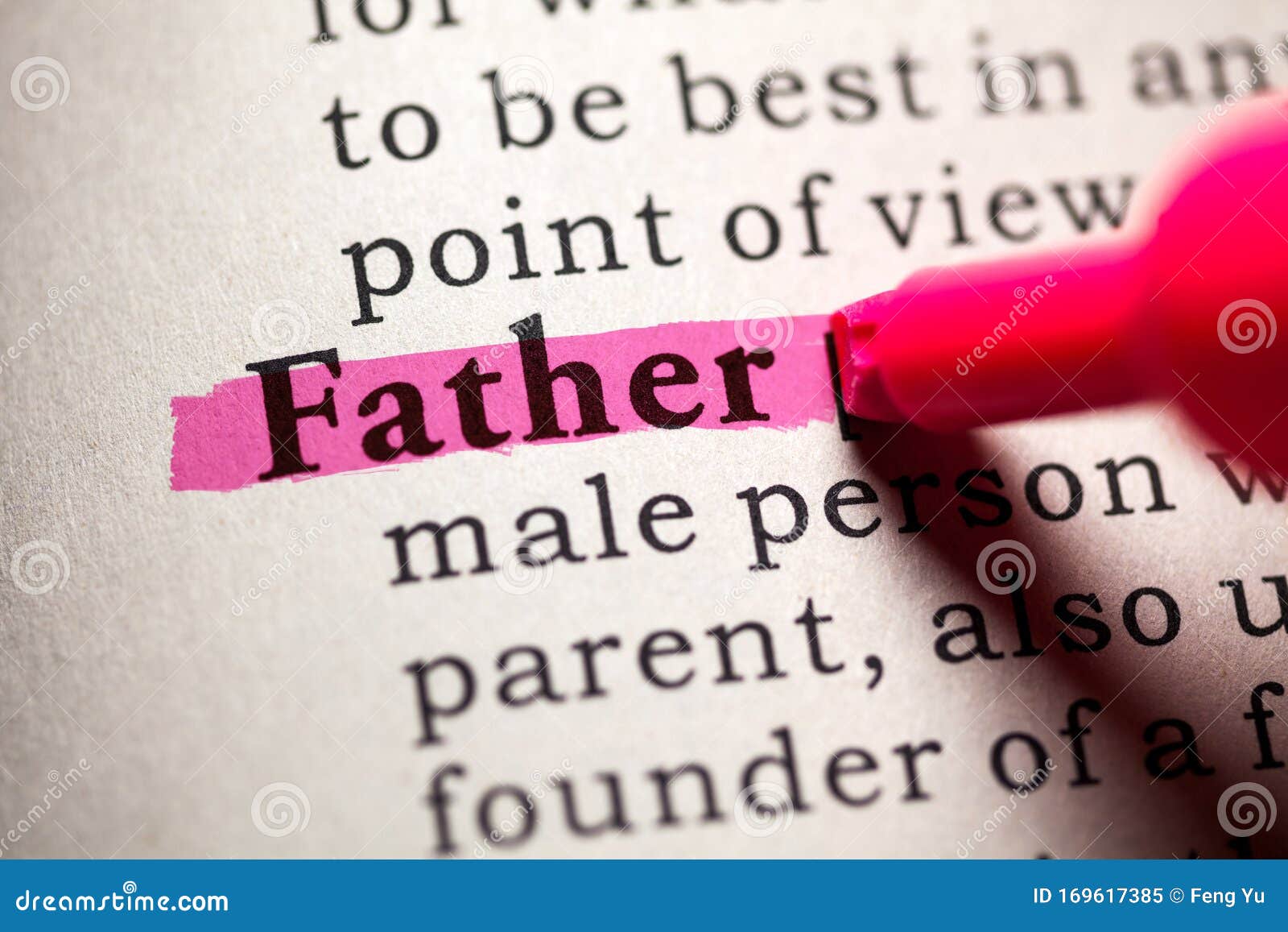 Definition of the Word Father Stock Image - Image of book, word: 169617385
