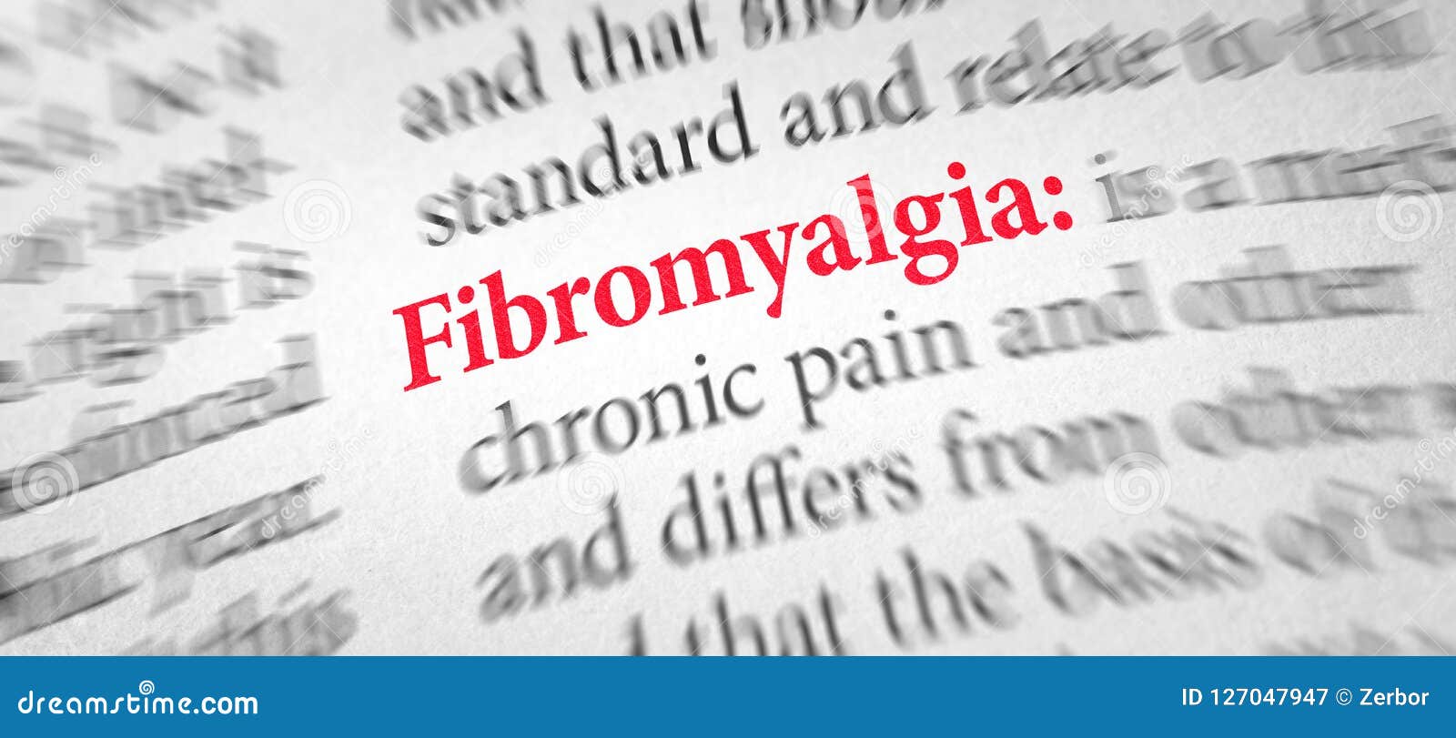 Definition of the Word Fibromyalgia in a Dictionary Stock Image - Image ...