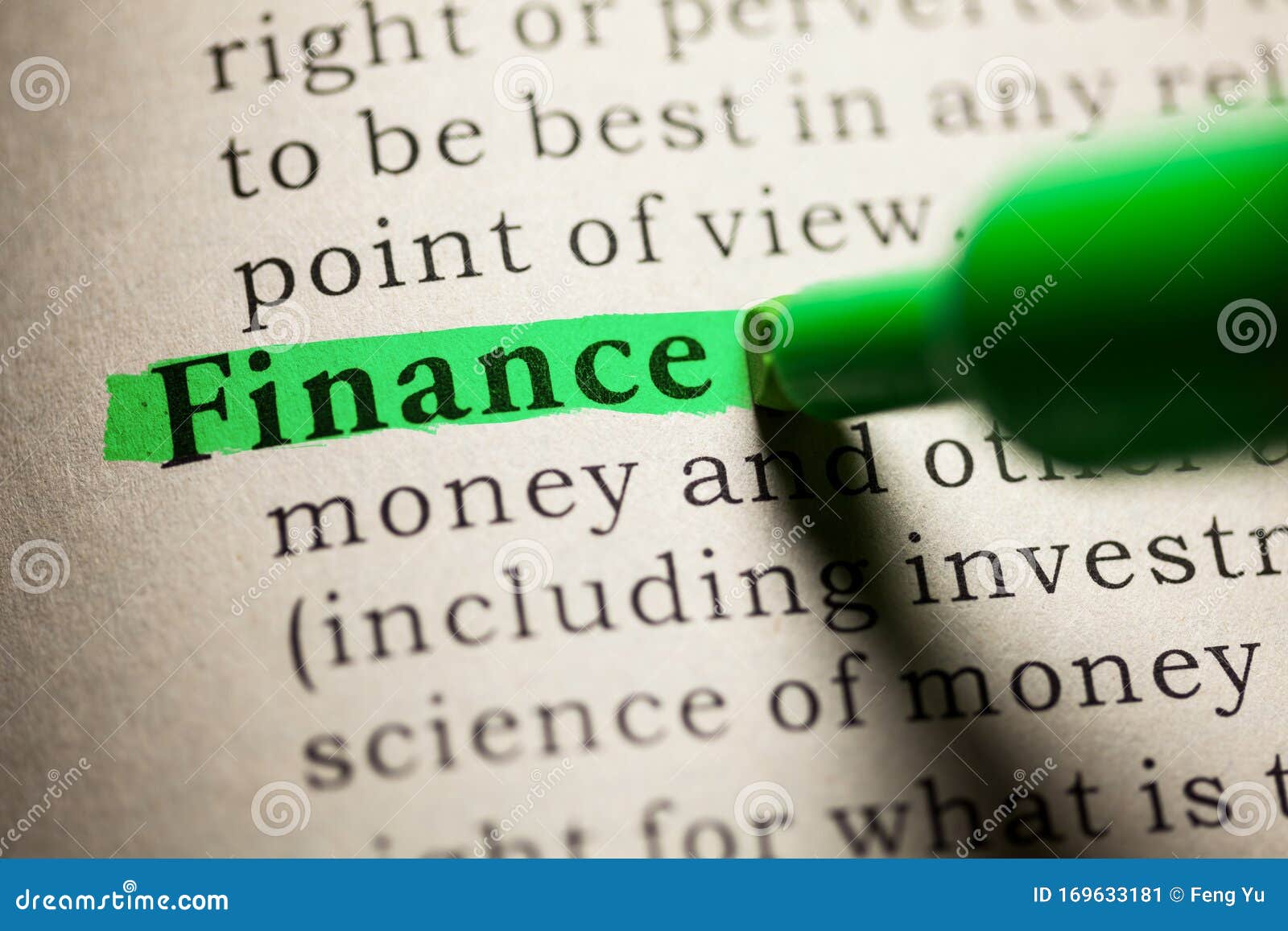 Definition of the Word Finance Stock Image - Image of printing ...