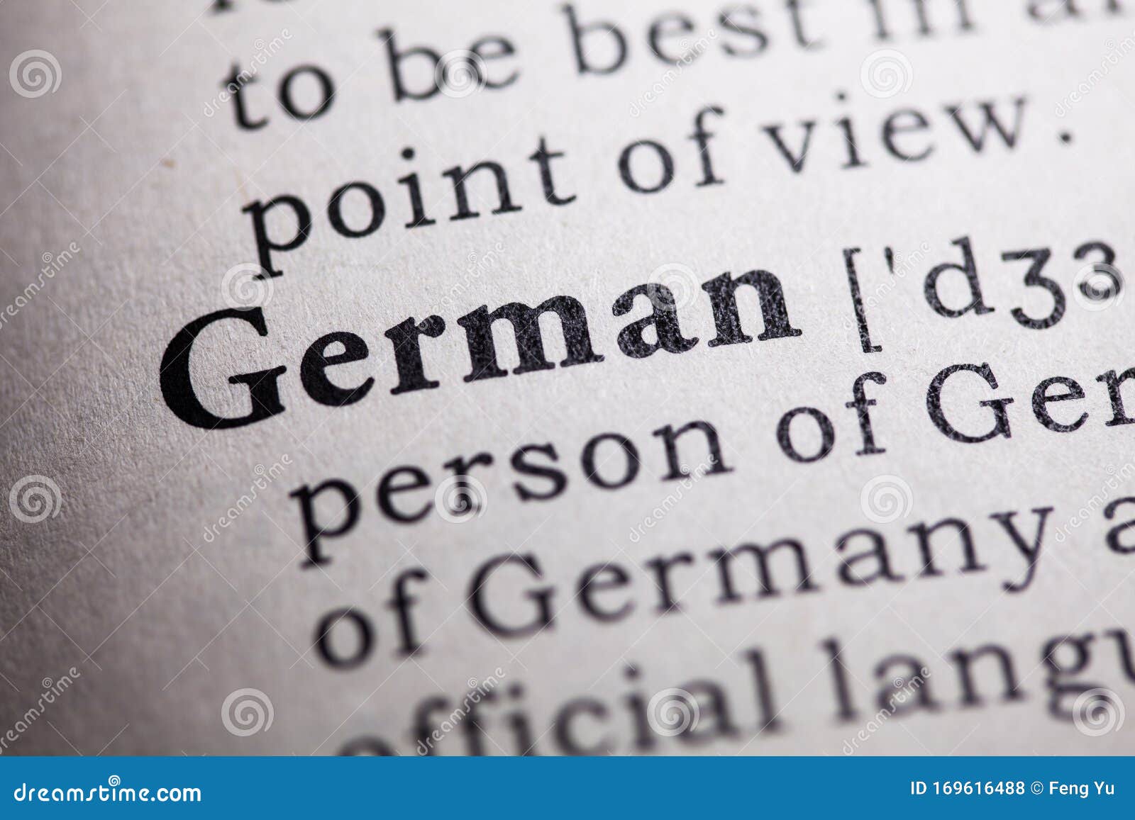 Definition of the Word German Stock Photo - Image of printing, german ...