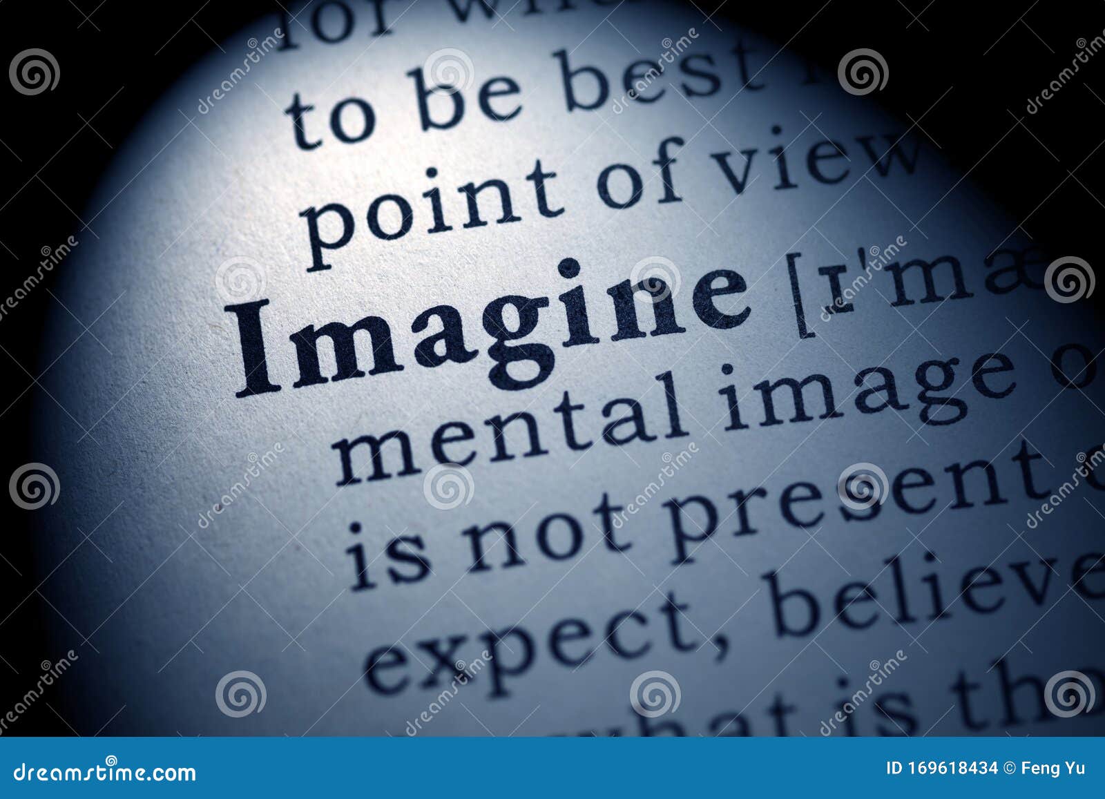 Definition of the Word Imagine Stock Photo - Image of text, blue: 169618434