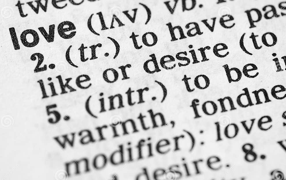 Definition of the Word Love in the Dictionary Stock Image - Image of ...