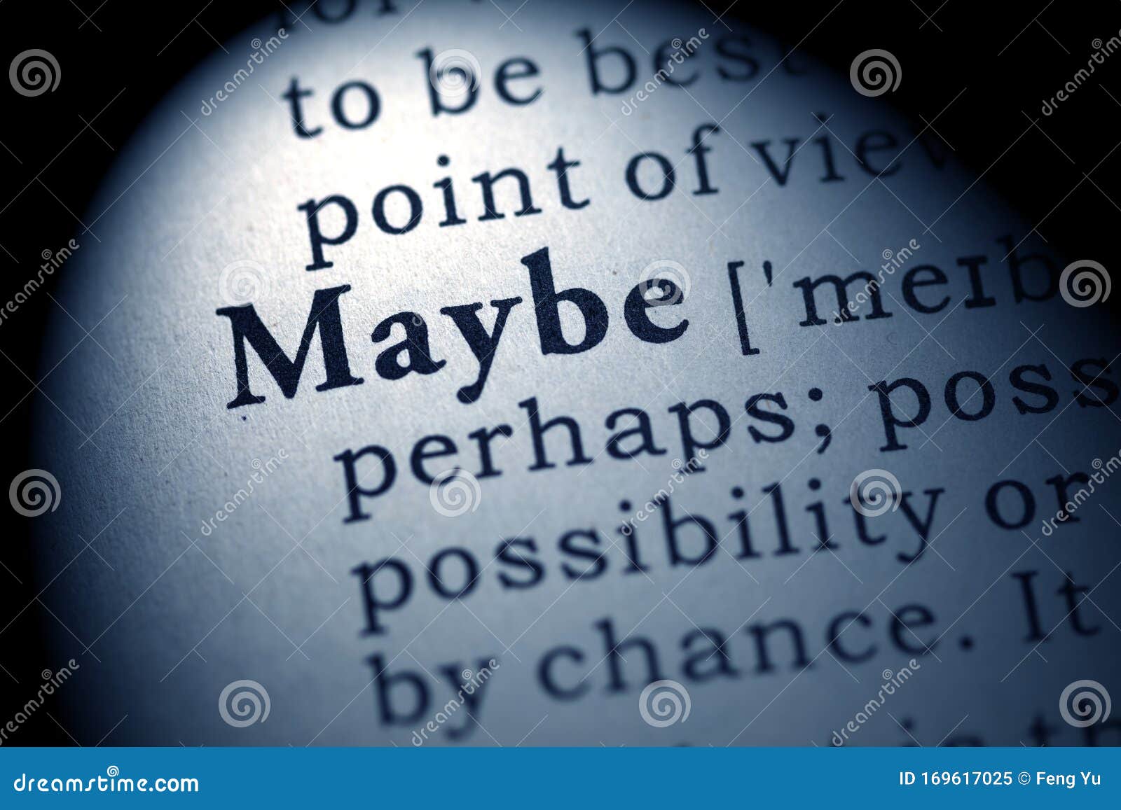 Definition of the Word Maybe Stock Image - Image of word, blue: 169617025