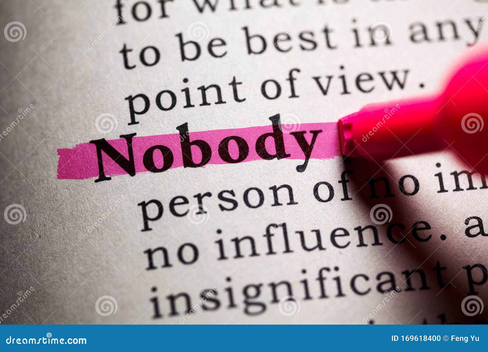 Definition of the Word Nobody Stock Photo - Image of page, dictionary ...