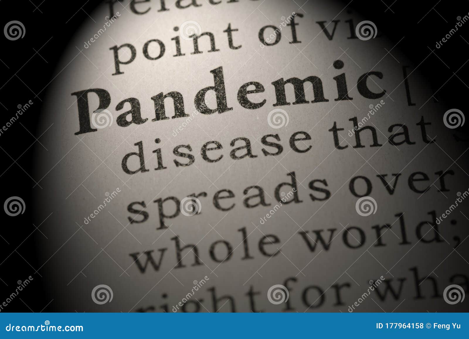 Definition of Word Pandemic Stock Photo - Image of macro, pandemic ...