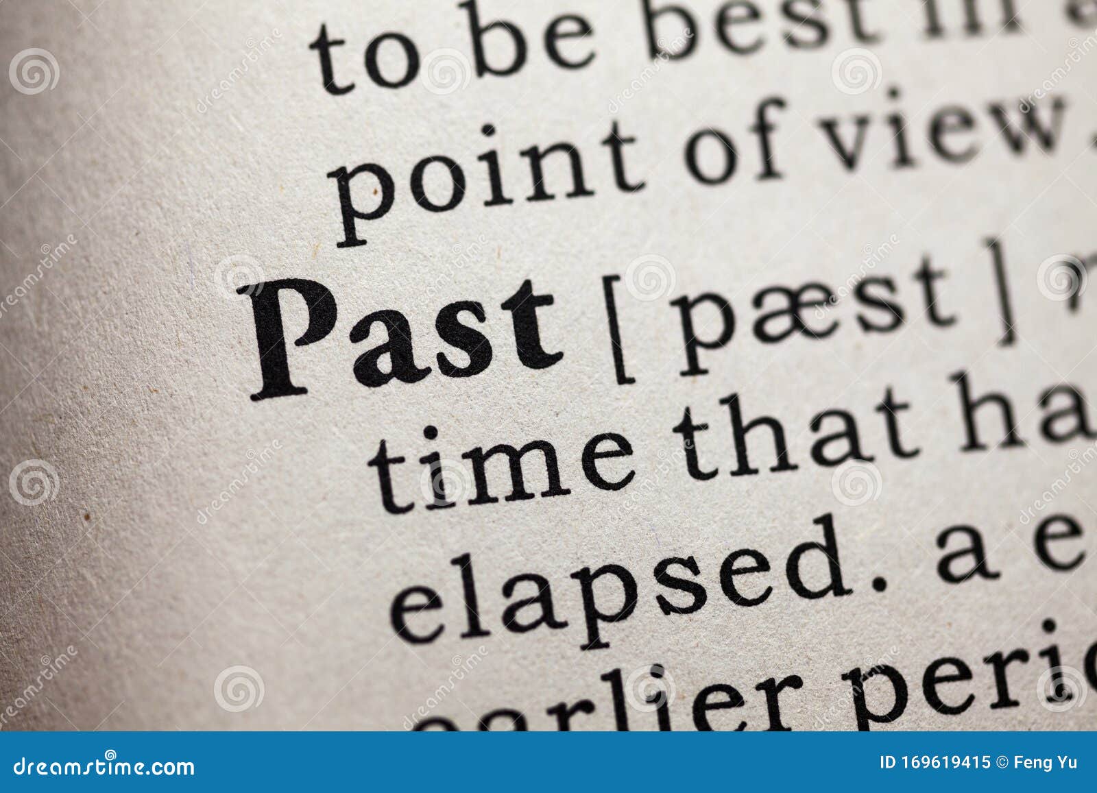 Definition of the Word Past Stock Image - Image of time, text: 169619415