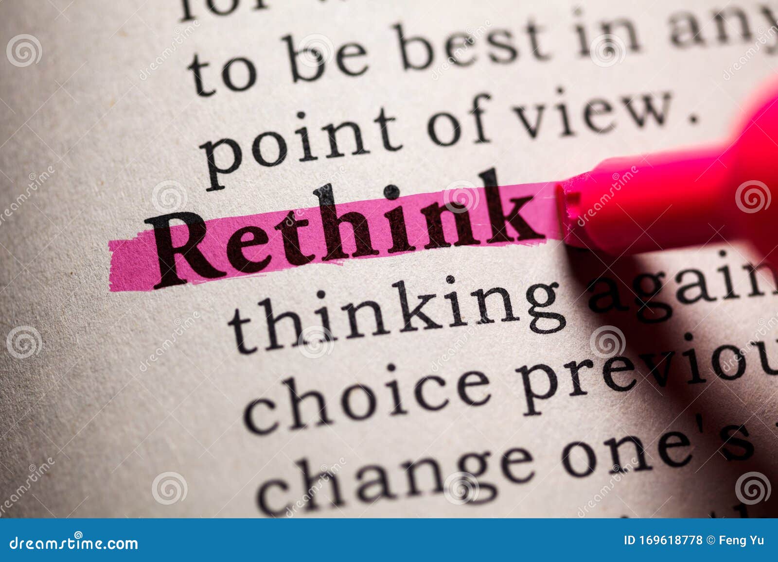 Definition of the Word Rethink Stock Photo - Image of text, closeup ...