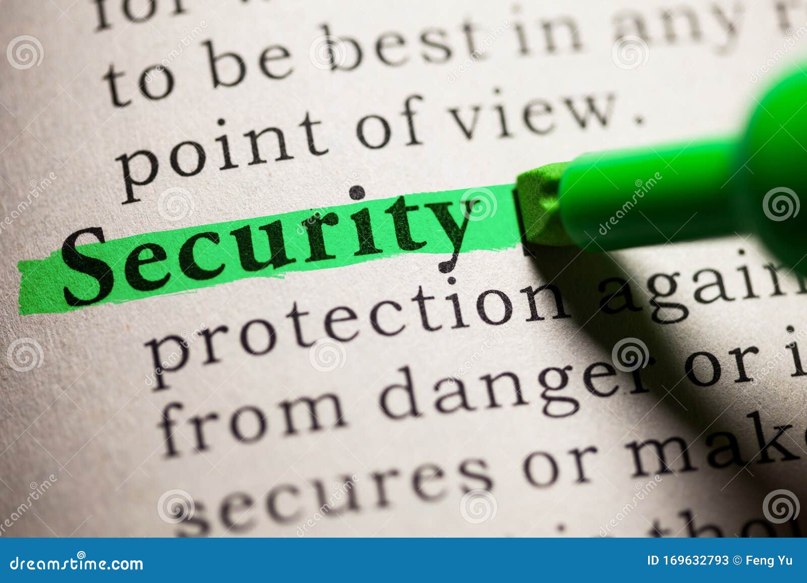 Definition of the Word Security Stock Image - Image of green, word ...