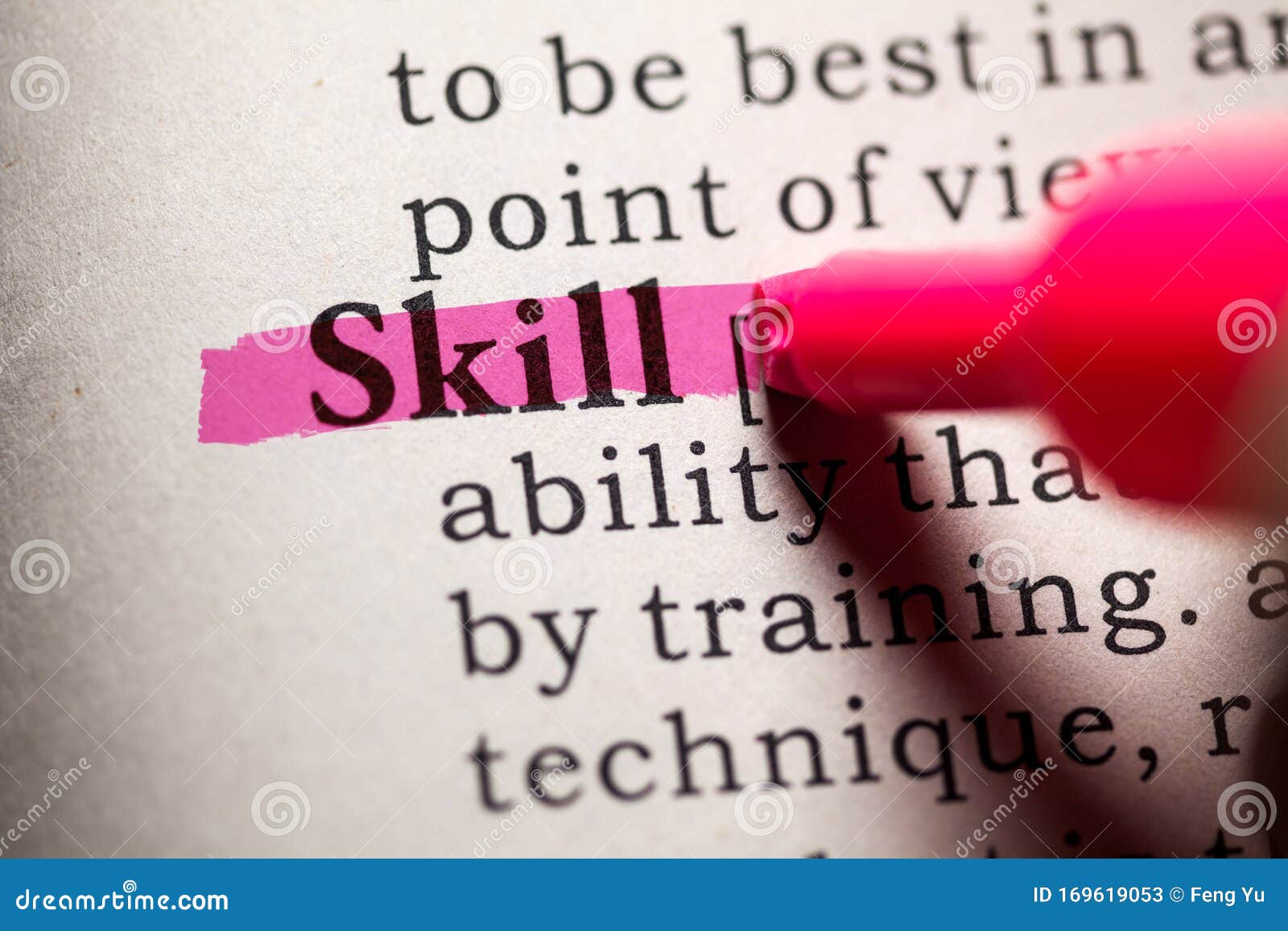 Definition of the Word Skill Stock Image - Image of closeup, concepts ...