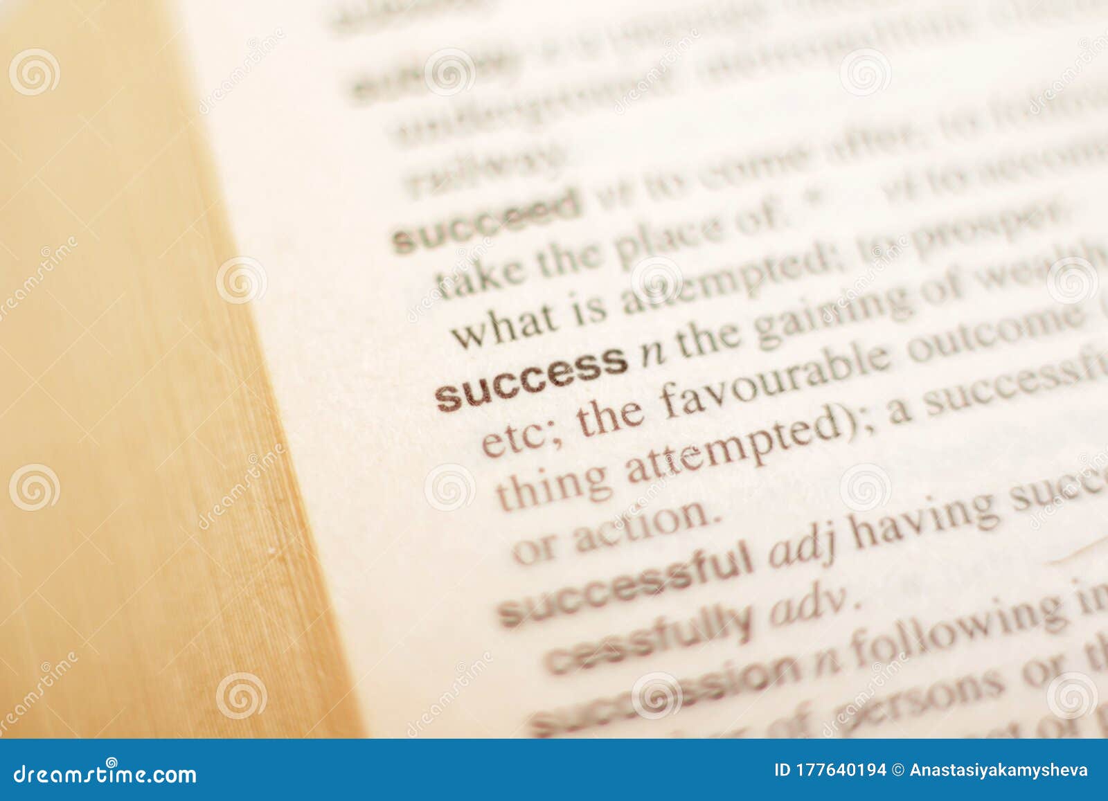 The Definition of the Word Success in the Dictionary Stock Photo ...