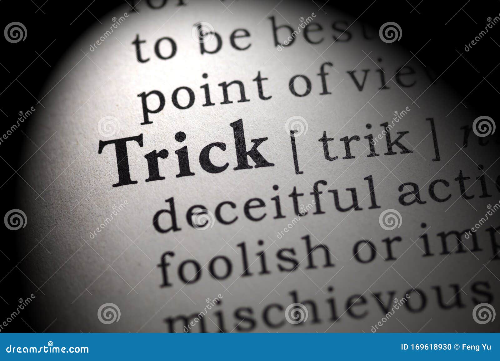 Definition of the Word Trick Stock Photo - Image of fake, concepts ...