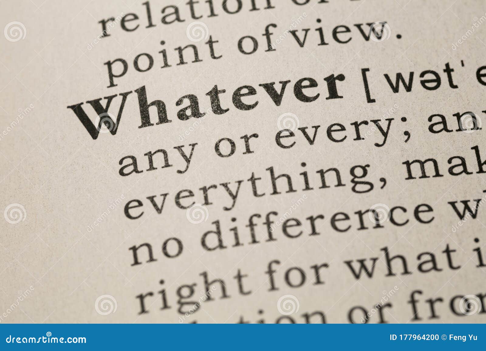Definition of Word Whatever Stock Photo - Image of closeup, word: 177964200