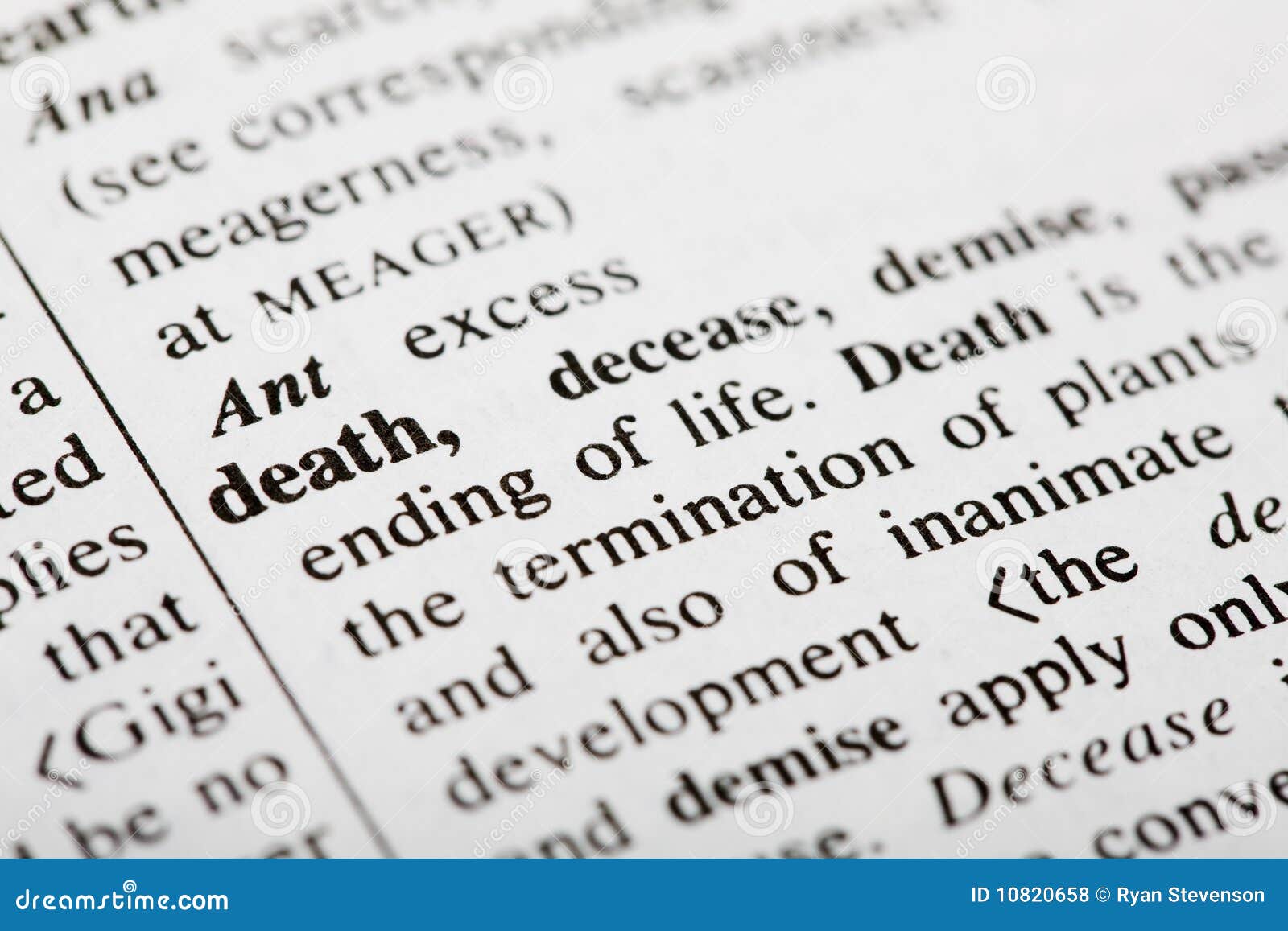 Defintion of Death stock photo. Image of demise, page - 10820658