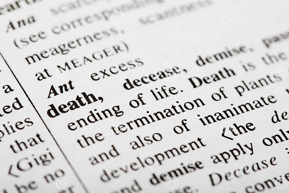 Defintion of Death stock photo. Image of demise, page - 10820658