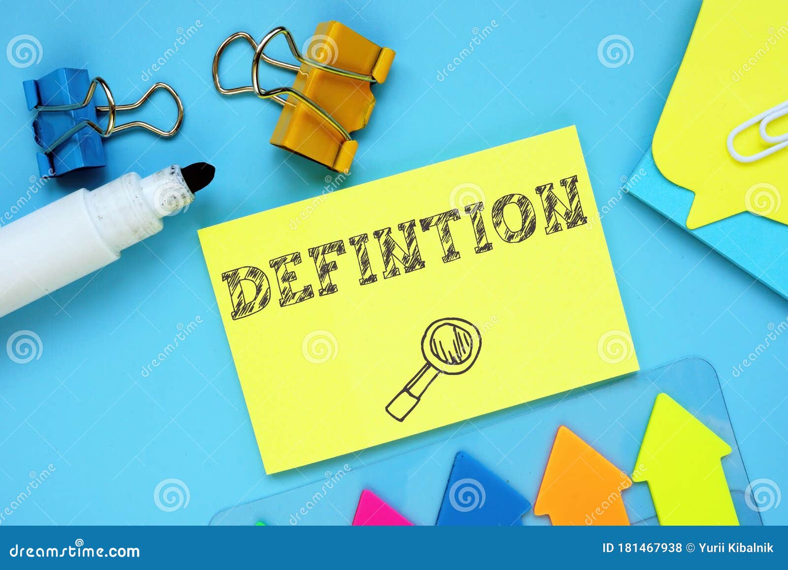 Defintion sign on the page stock photo. Image of page - 181467938