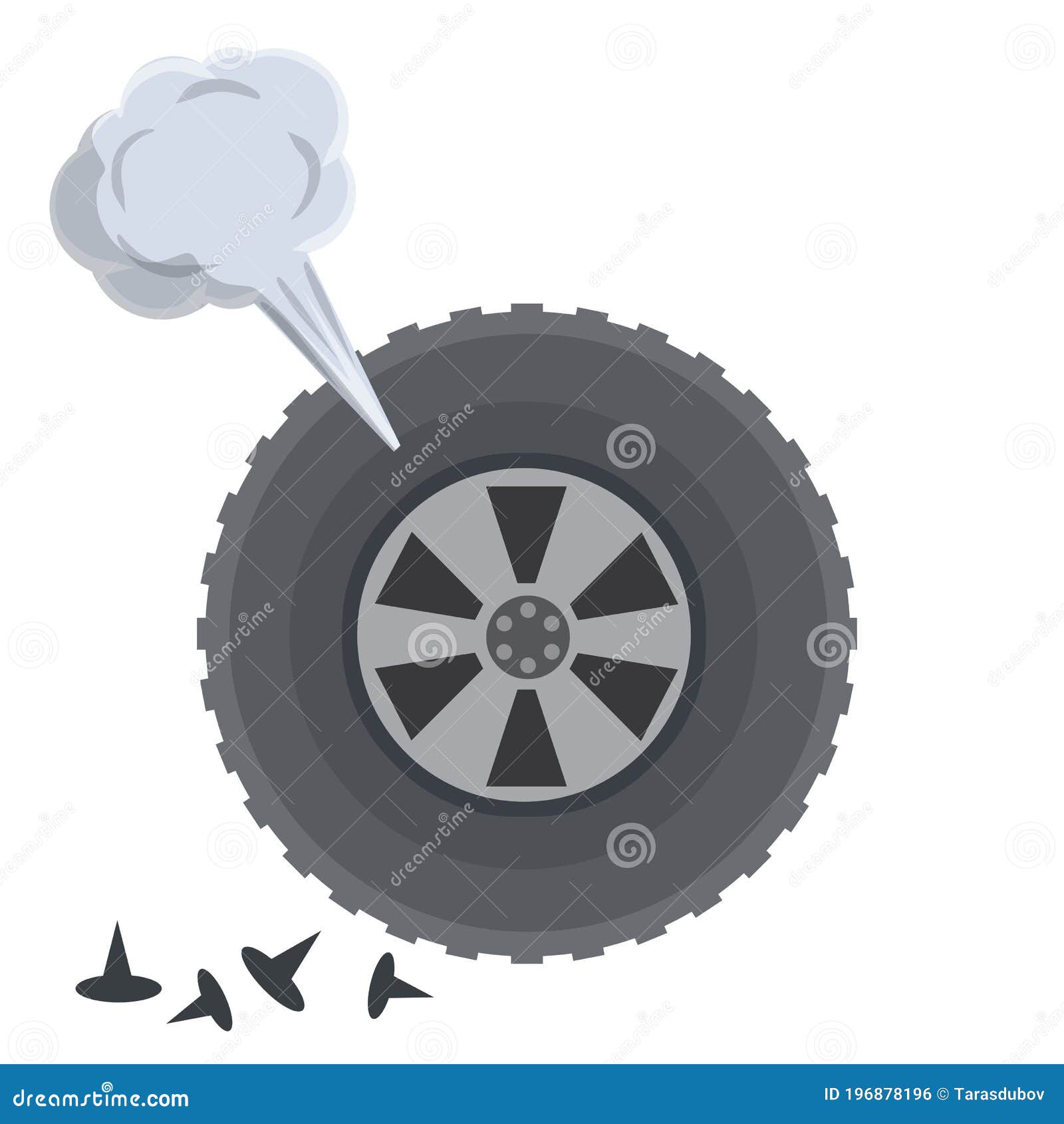Deflated Automobile Tire. Punctured Wheel of Car Stock Vector ... Deflated Automobile Tire. Punctured Wheel of Car Stock Vector ...
