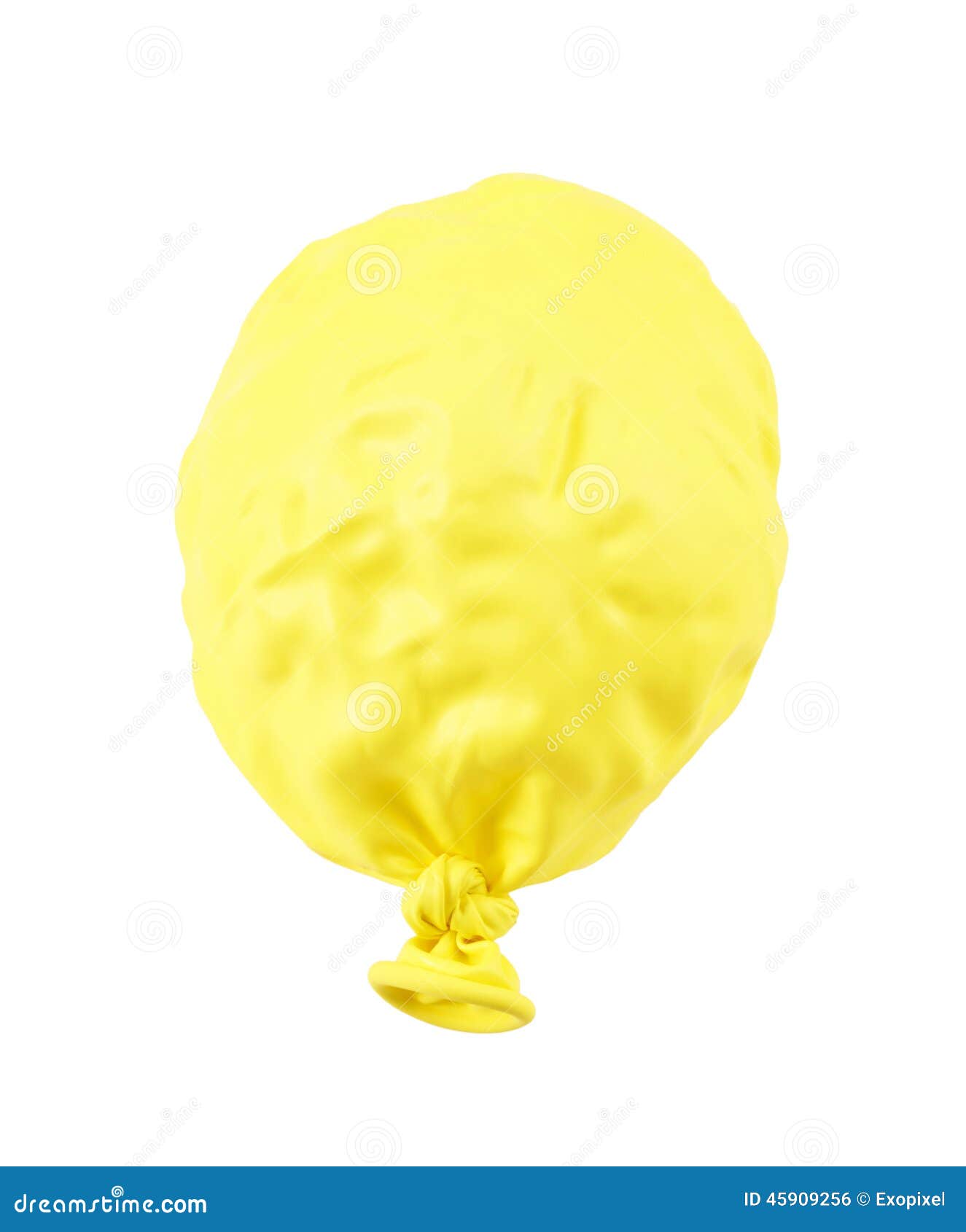 Deflated Yellow Balloon Isolated On A White Background Stock Photo ...