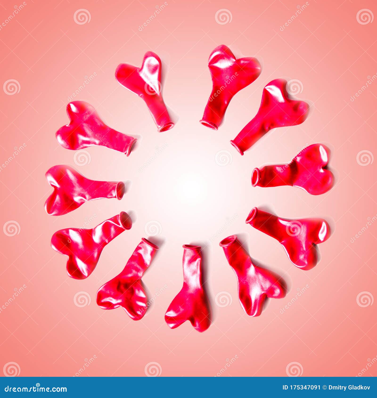 Set Not Inflated Air Balloons. Uninflated Balloon Of Different Shape ...