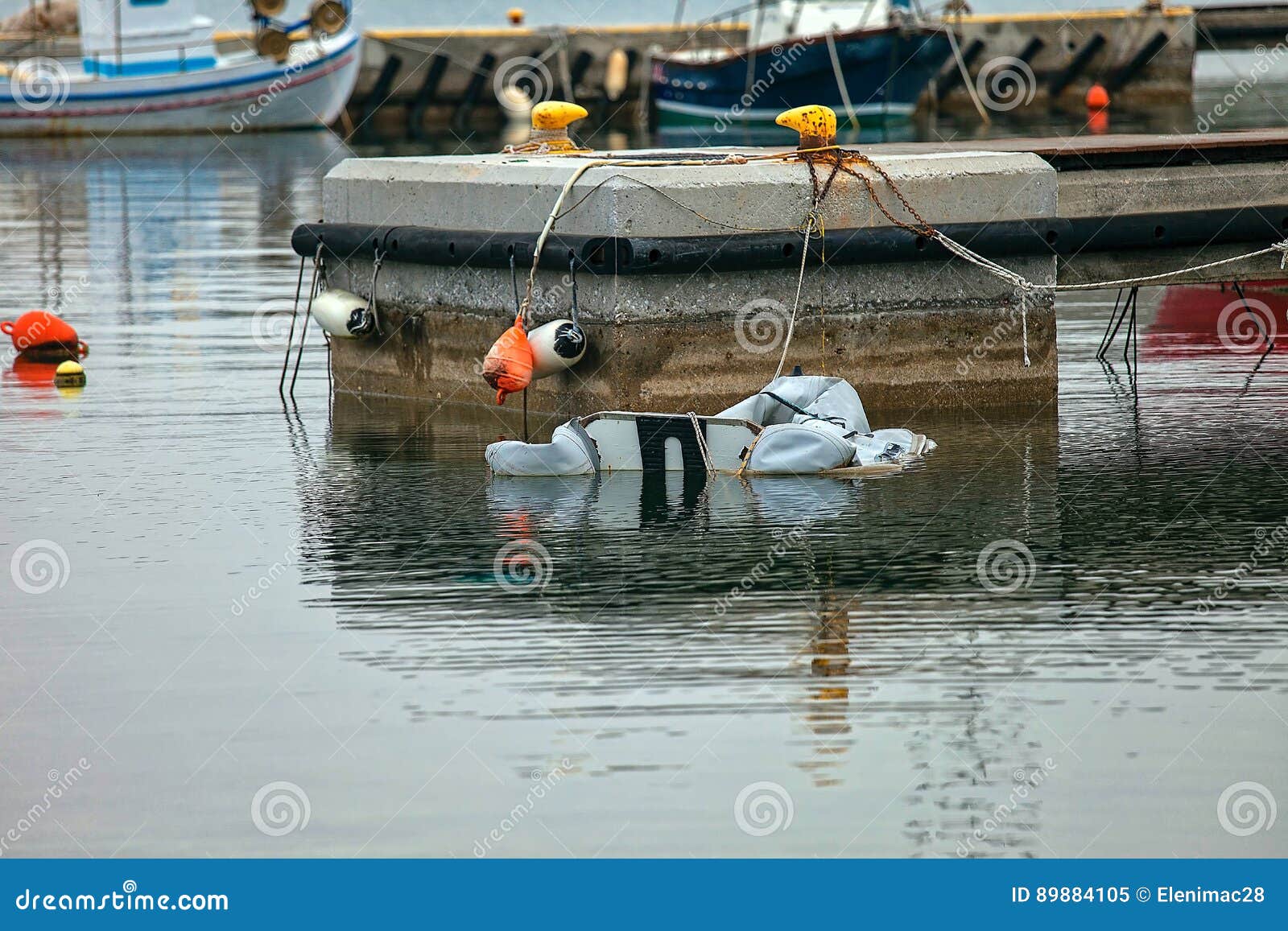 Deflated Dinghy stock image. Image of empty, nautical - 89884105
