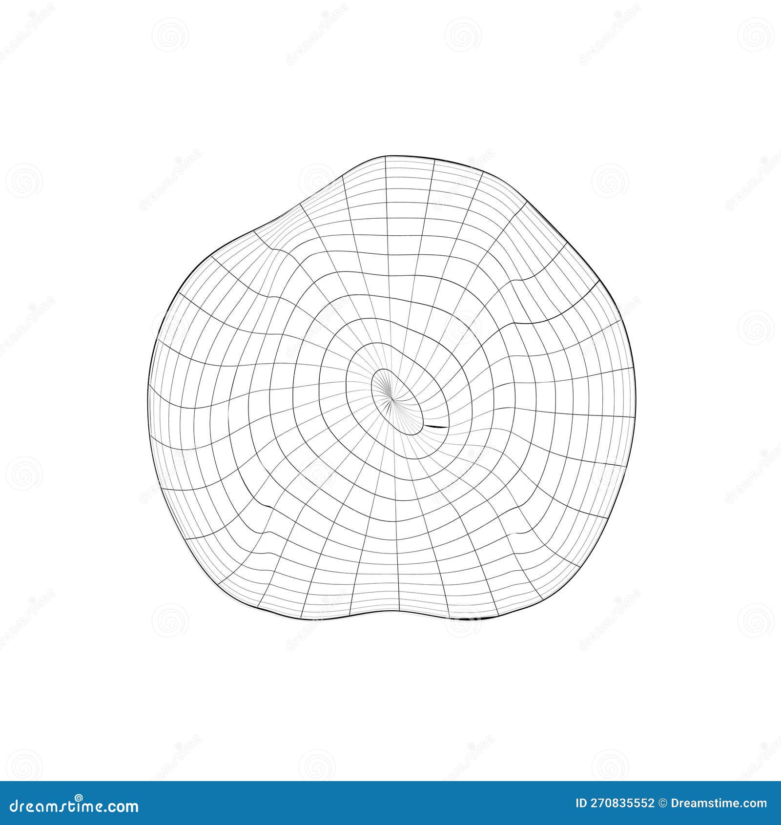 Deflated Globe Icon. Earth Planet Distorted Wireframe Isolated On White ...