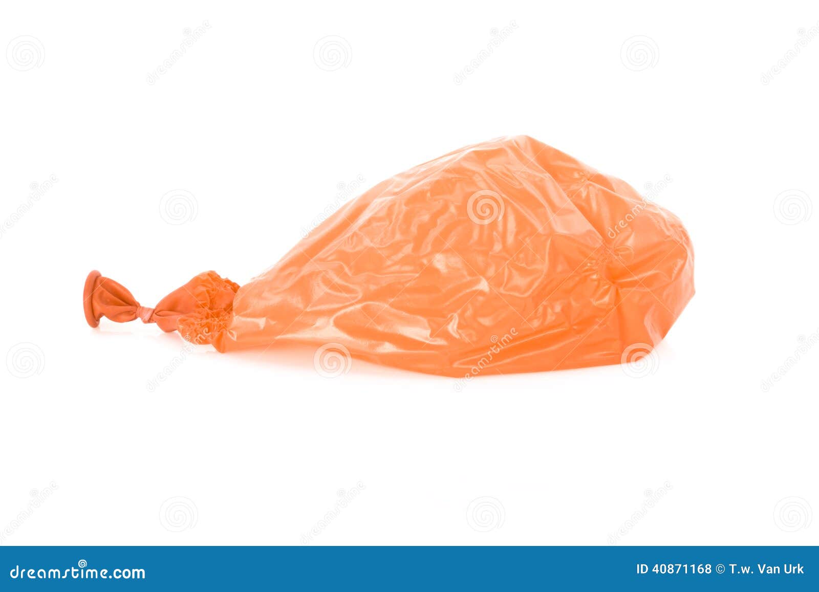 One Orange Balloon With Scary Face Flying On White Royalty-Free Stock ...