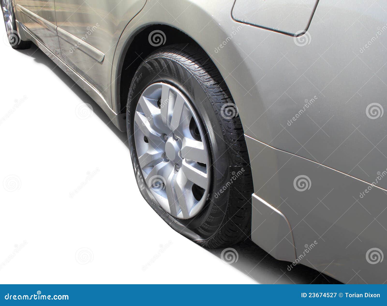Deflated Tire stock image. Image of rubber, tread, flat - 23674527