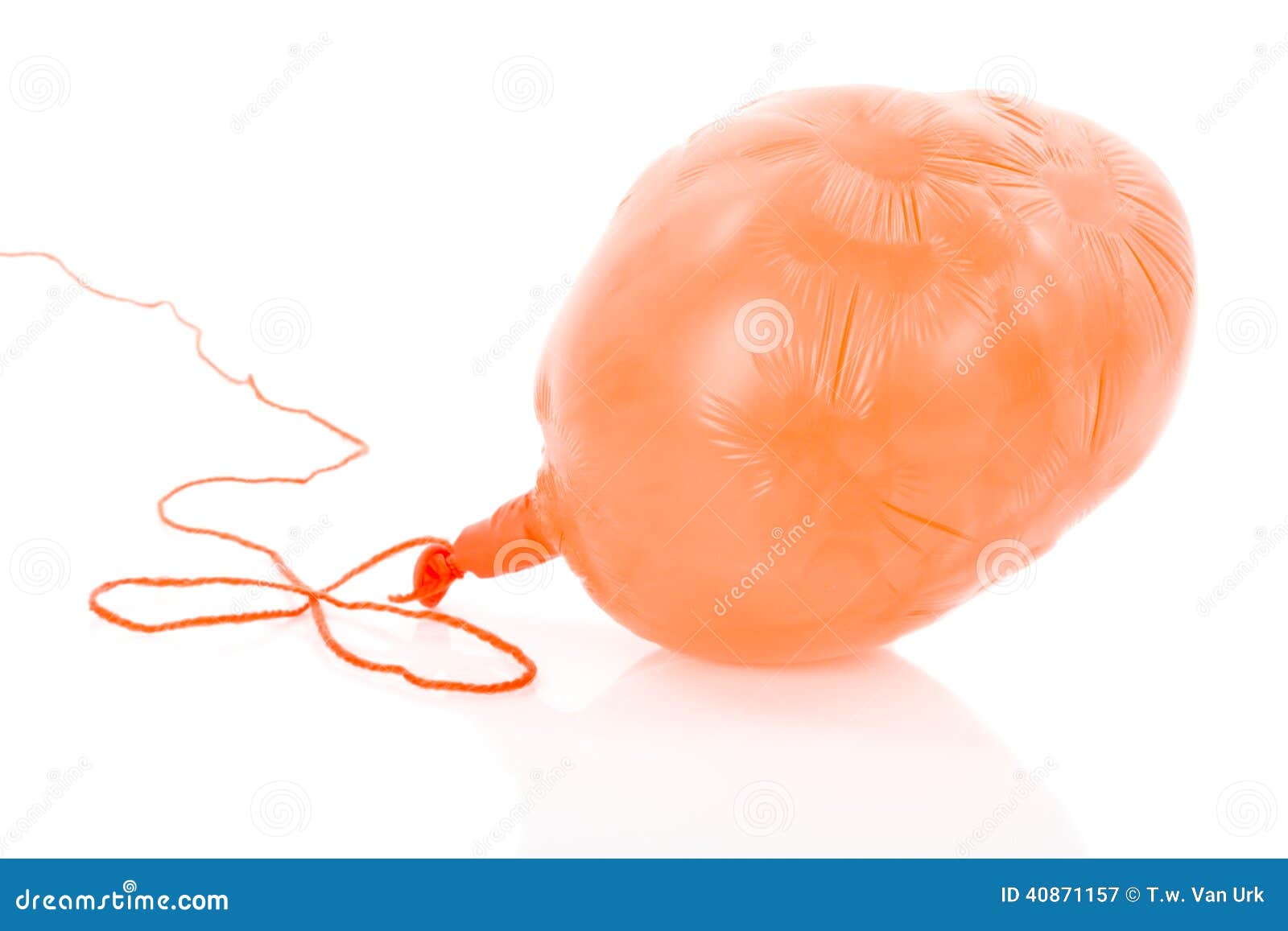 Deflated Yellow Balloon Isolated On A White Background Stock Photo ...