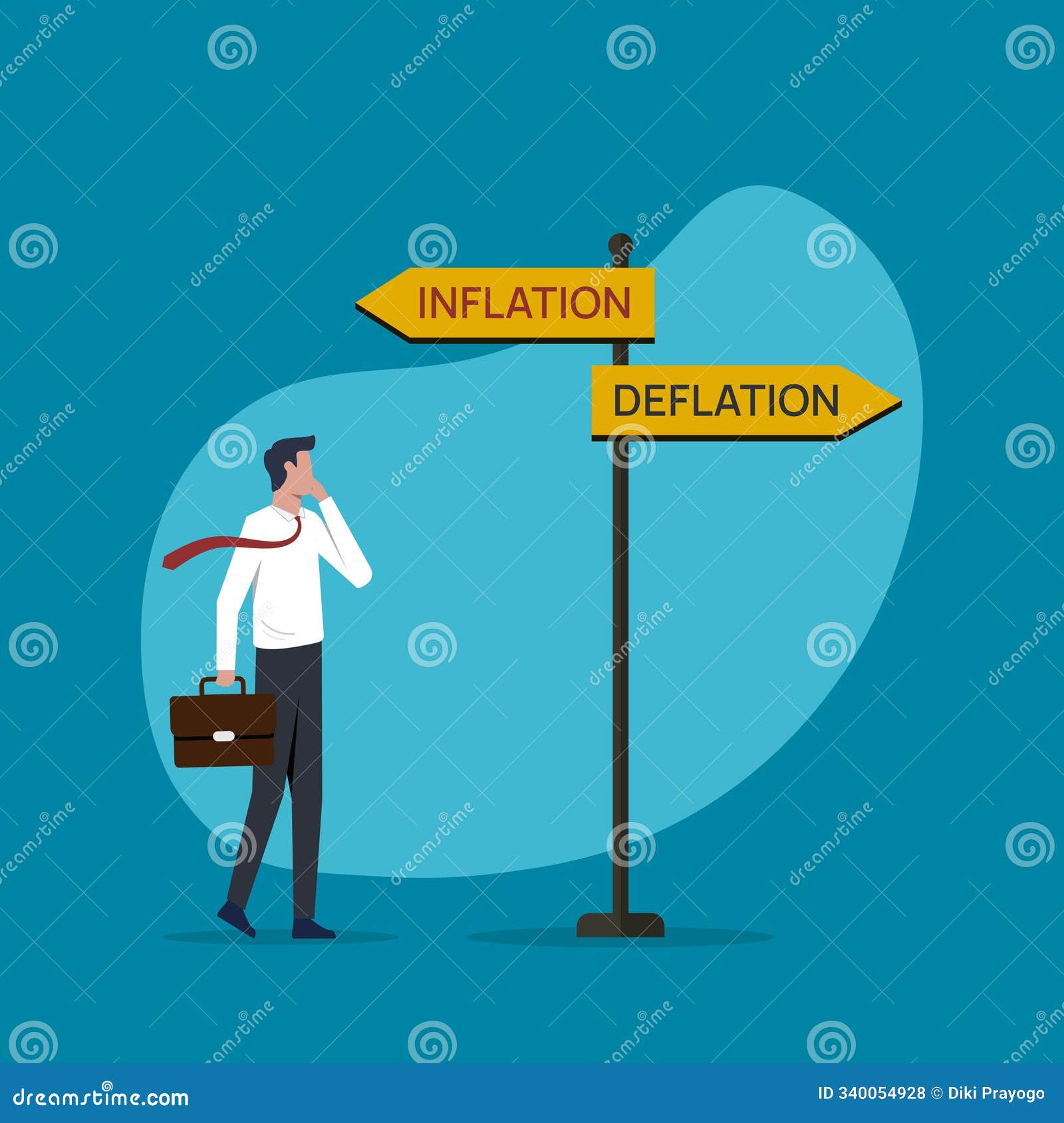 Deflation And Inflation As A Choice - Pictured As Words Deflation ...