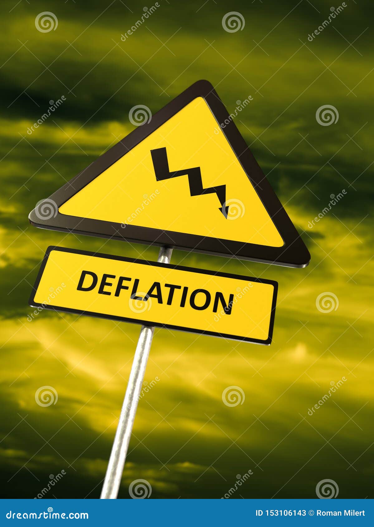 Deflation warning sign stock illustration. Illustration of accounting ...