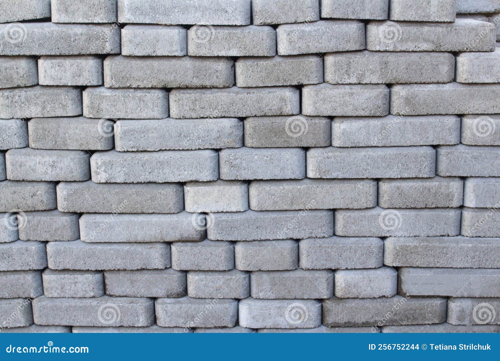 Defocus Brick Tiles Stacked on a Pallet. Gray Pavement Bricks for ...