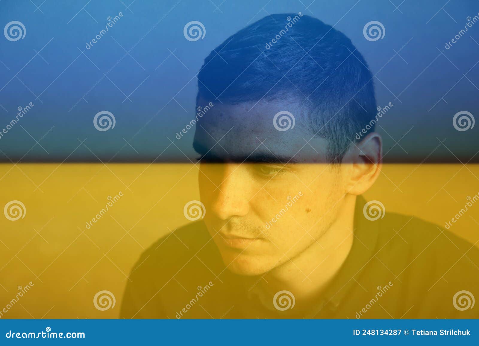 Defocus Portrait of Young Ukrainian Man. Mental Health. Young Man Sad ... Defocus Portrait of Young Ukrainian Man. Mental Health. Young Man Sad ...
